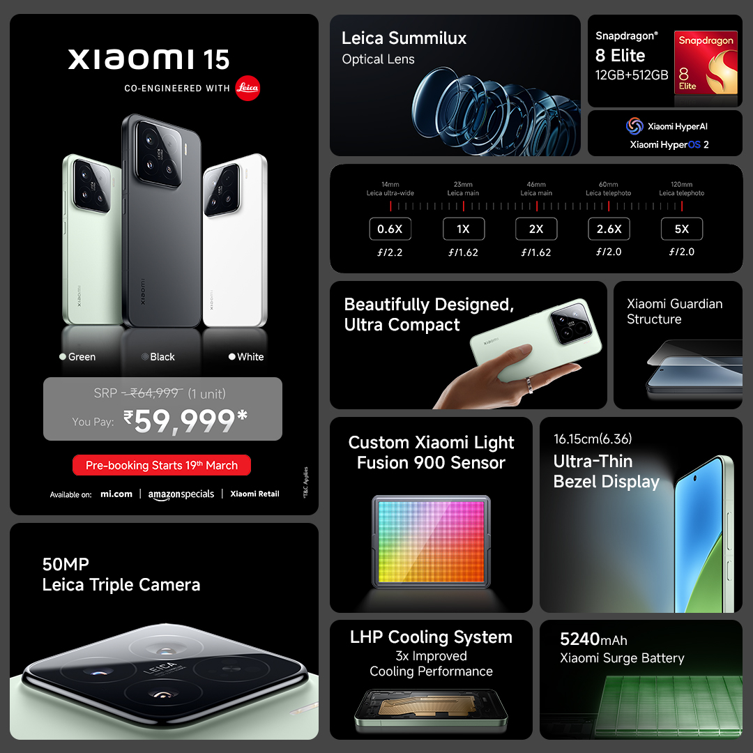 Xiaomi India Launches the Xiaomi 15 Series – The Most Advanced Camera ...